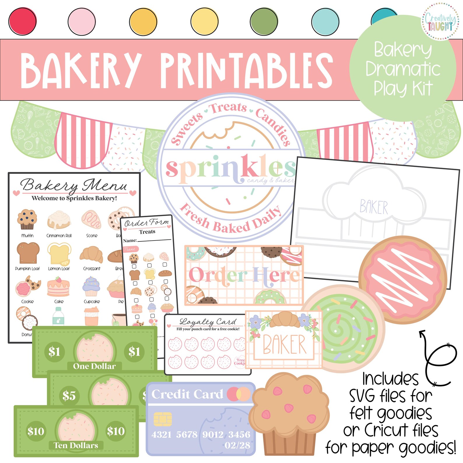 Bakery Dramatic Play Kit: Classroom Printables (instant PDF Download ...