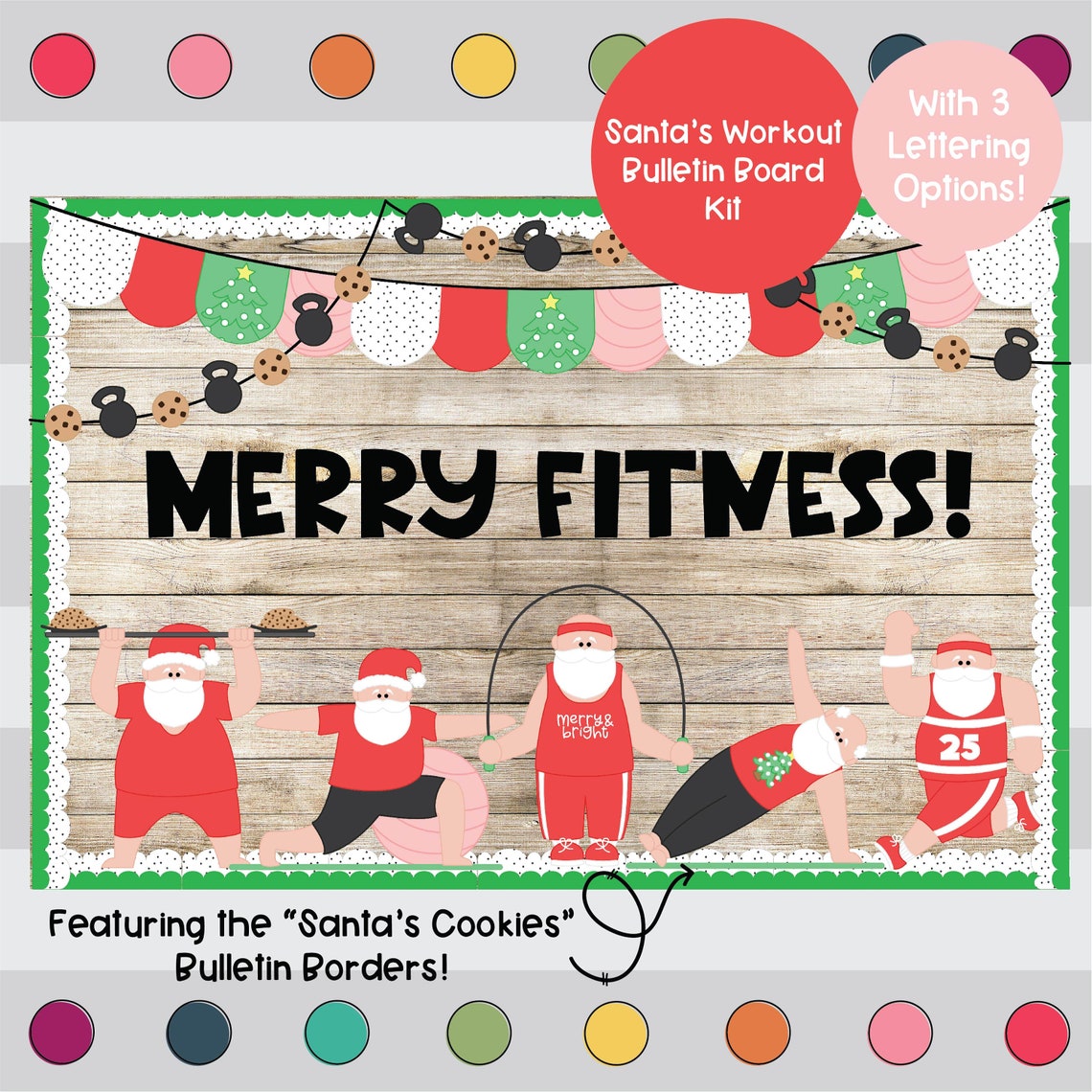 Santas Workout PE Class Christmas December Bulletin - Etsy