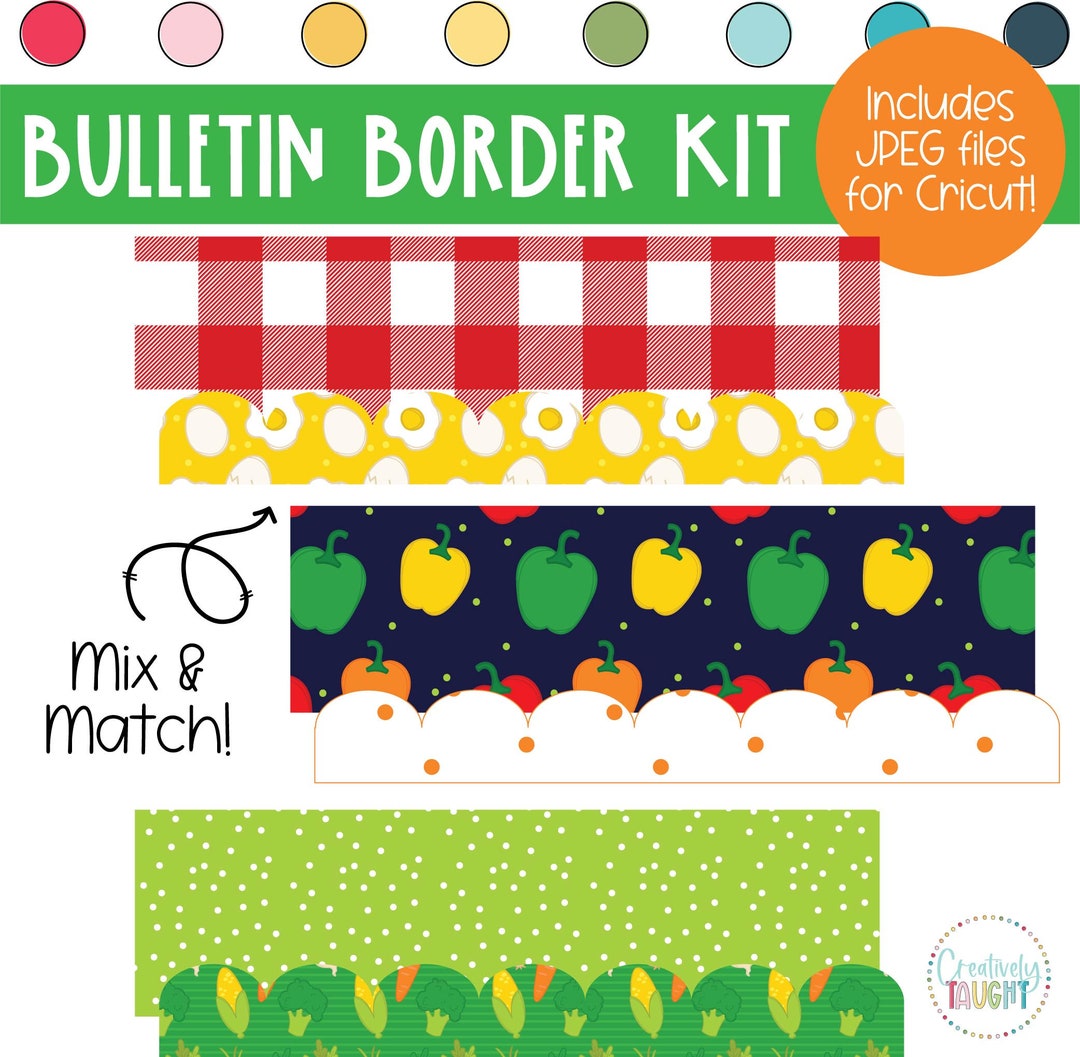 Vegetables - Health - Cafeteria Bulletin Board Borders - Etsy