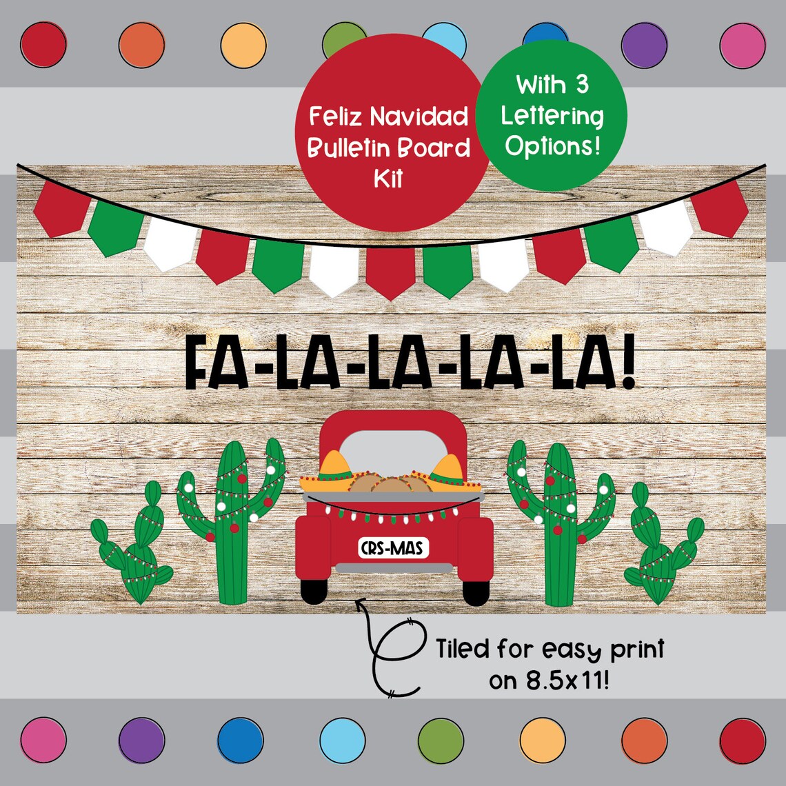 Feliz Navidad Ethnic Christmas Bulletin Board | Etsy