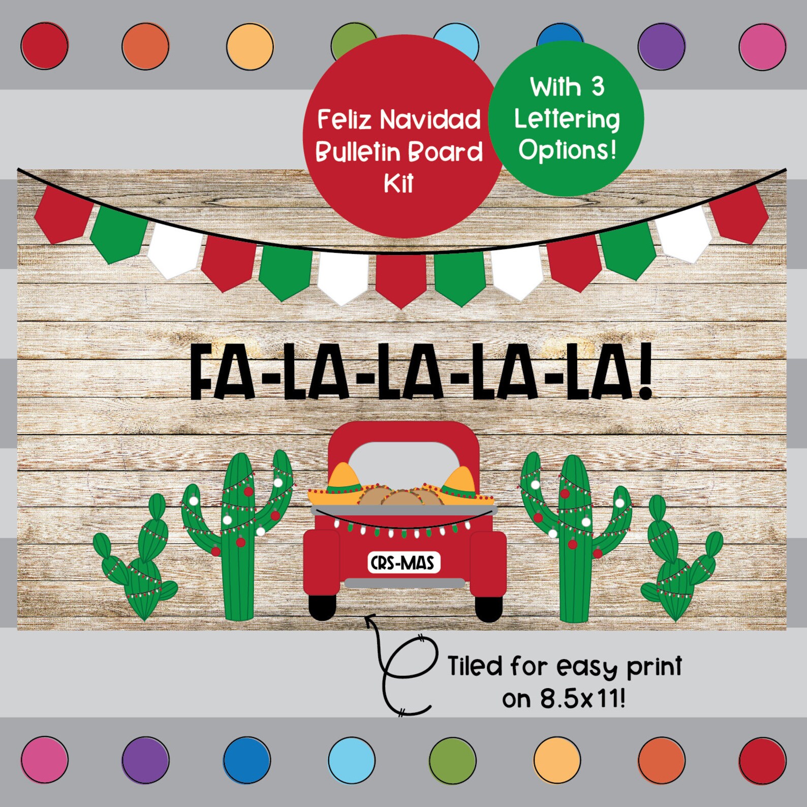 Feliz Navidad Ethnic Christmas Bulletin Board | Etsy