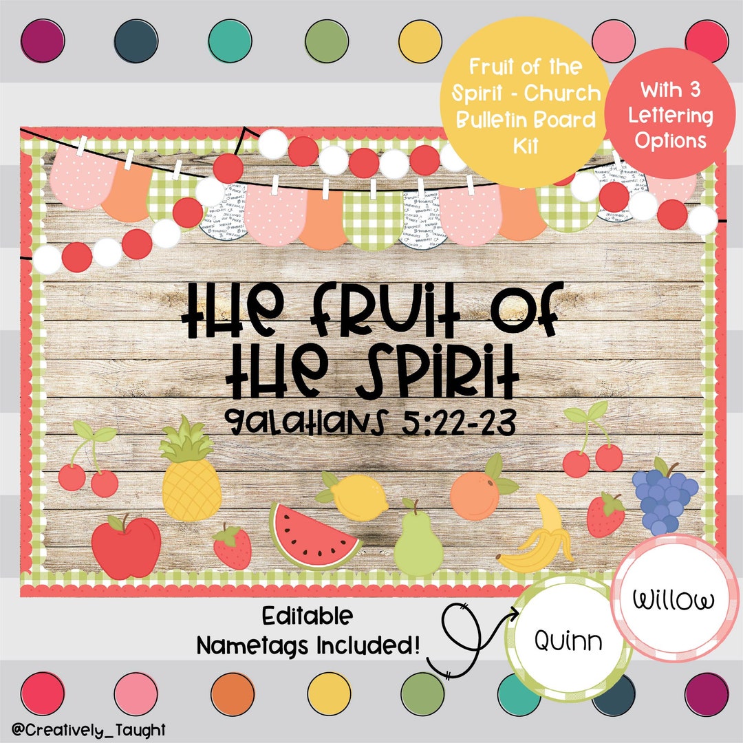 Fruits of the Spirit Christian Church Bulletin Board Kit - Etsy Australia