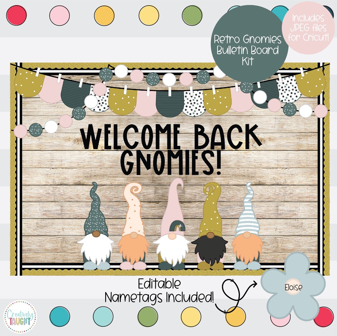 Retro Gnomies Gnome Back to School Bulletin Board - Etsy