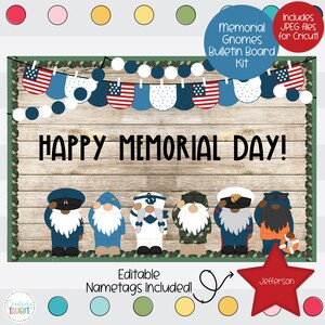 Memorial Day Gnomes - Patriotic - May Bulletin Board Kit - Etsy