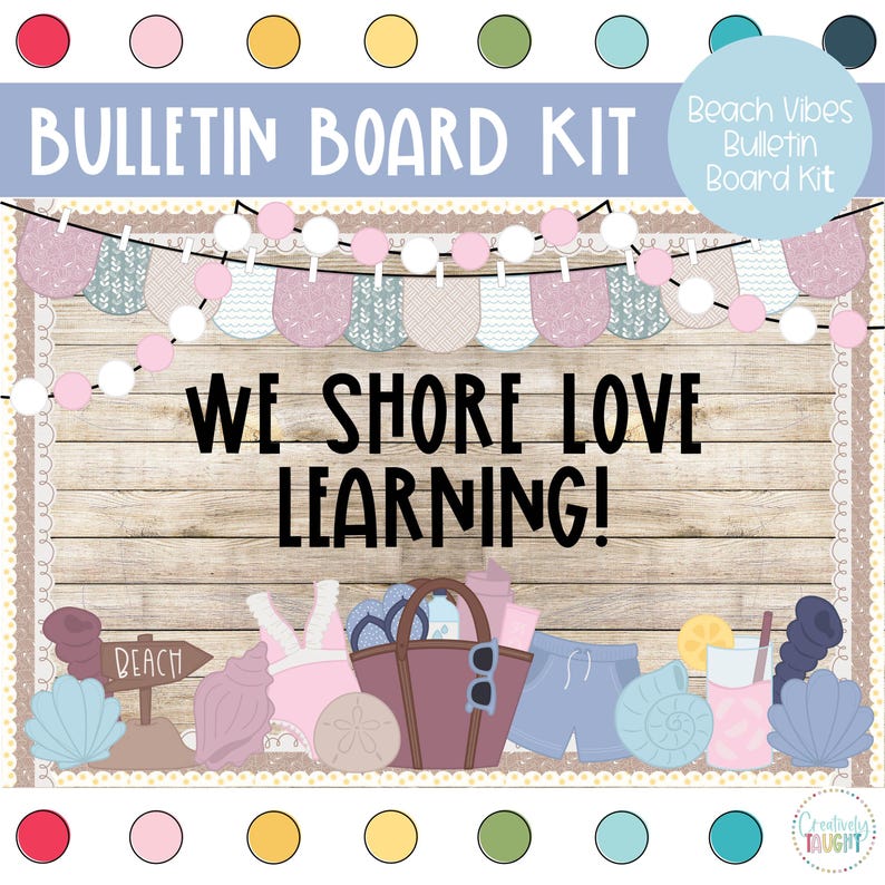 Beach Vibes- Summer Bulletin Board Kit - Etsy