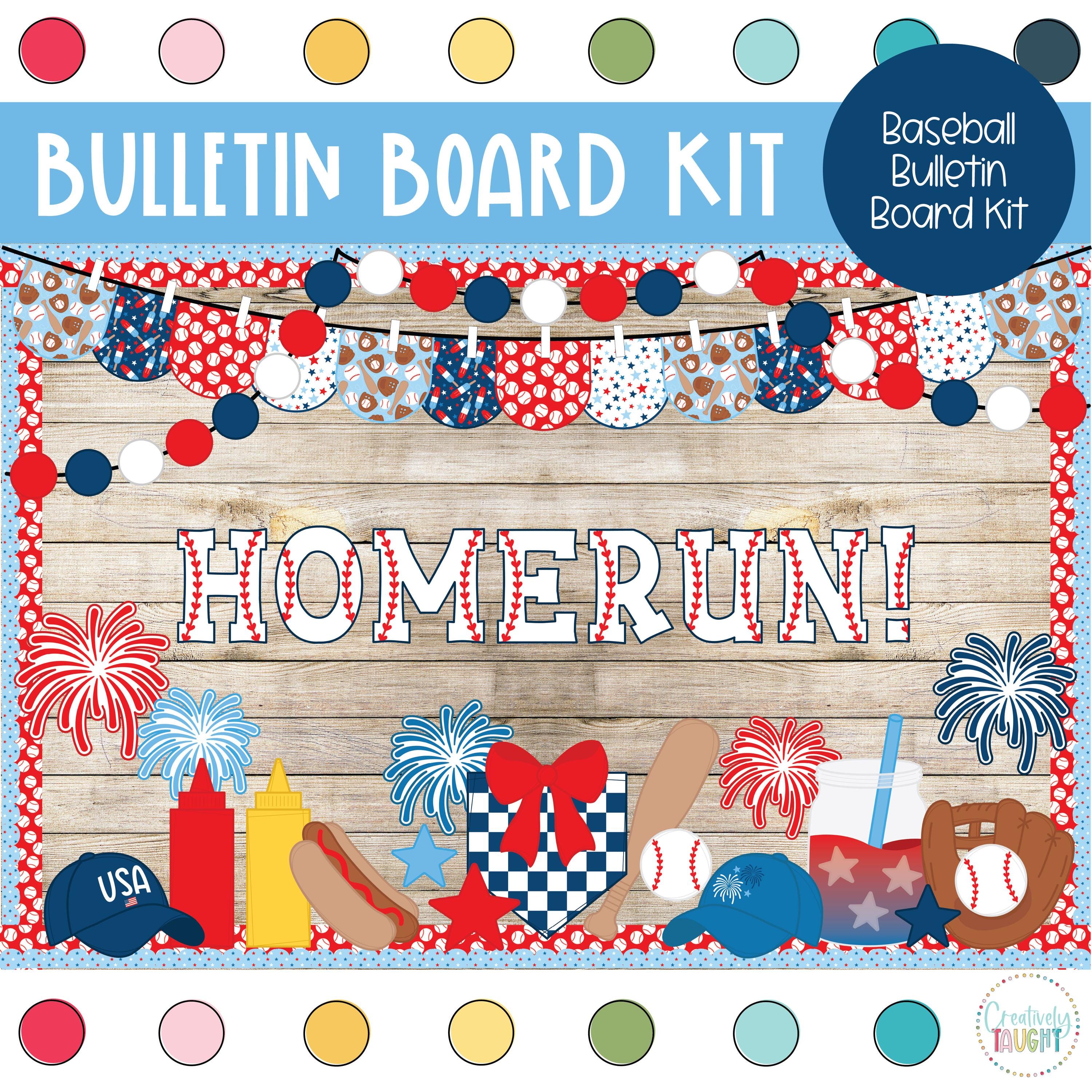 Patriotic Baseball Bulletin Board Kit: Summer Classroom Decor (digital ...