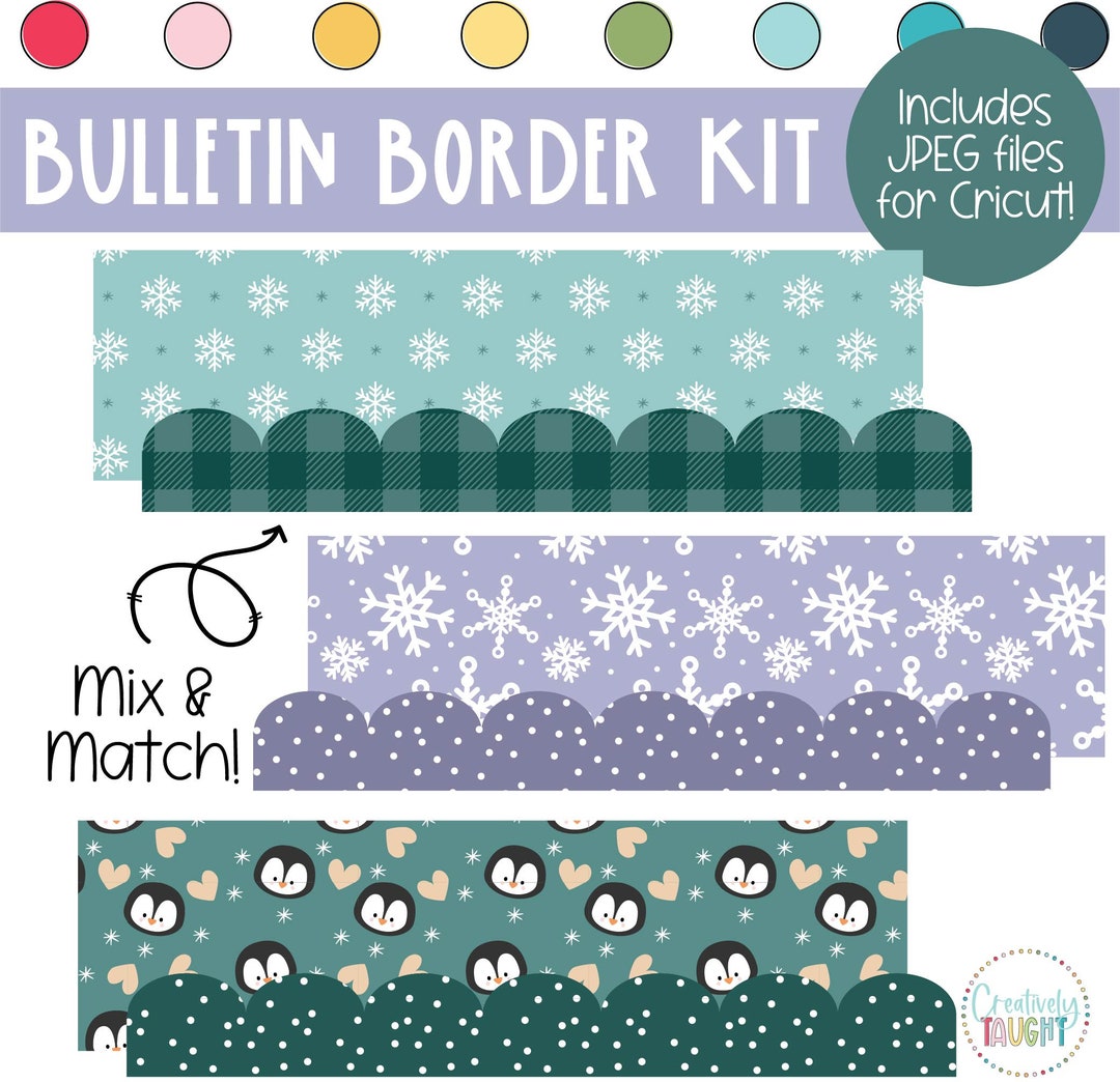 Winter Greens - January Bulletin Board Borders - Etsy