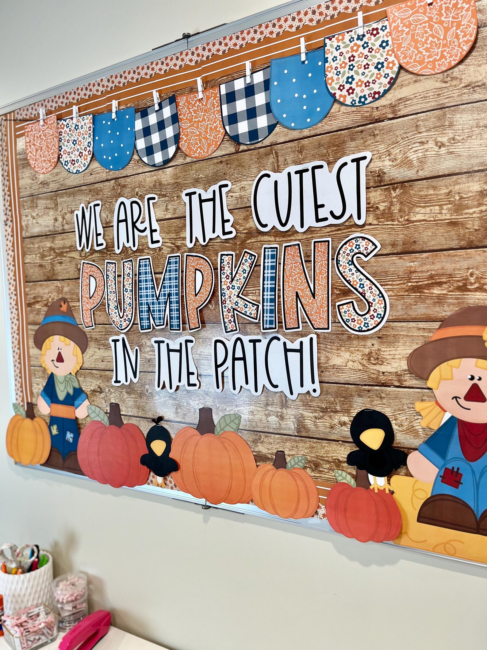 Scarecrow Pumpkin Patch - Autumn - Fall Bulletin Board Kit - Etsy
