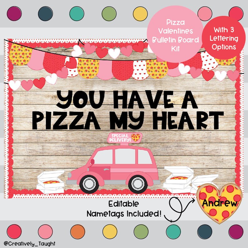 Pizza Delivery Truck Valentines February Bulletin Board - Etsy