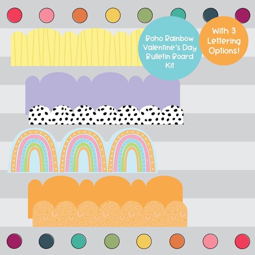 Printable Bulletin Board Borders Rainbow Classroom Decor - Etsy