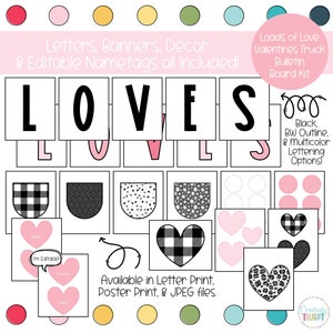 Loads of Love - Valentines Truck - February Bulletin Board Kit - Etsy