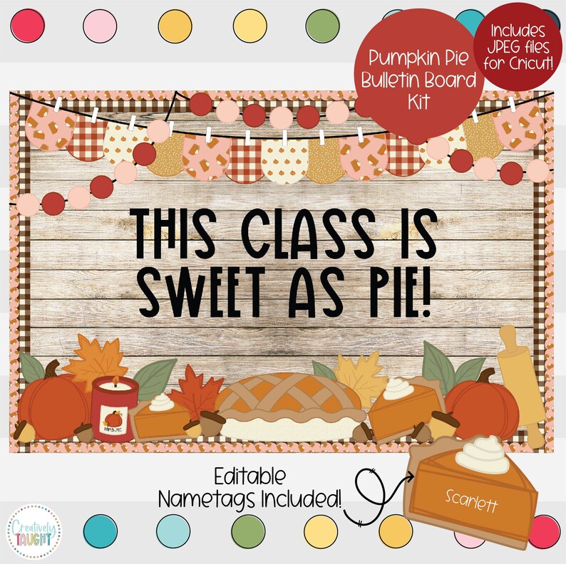 Pumpkin Pie Fall Thanksgiving Bulletin Board Kit - Etsy