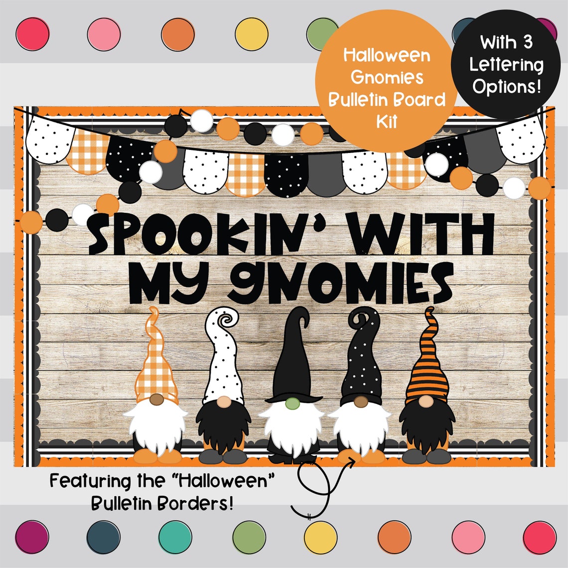 Halloween Gnomies Fall Halloween Bulletin Board Kit - Etsy