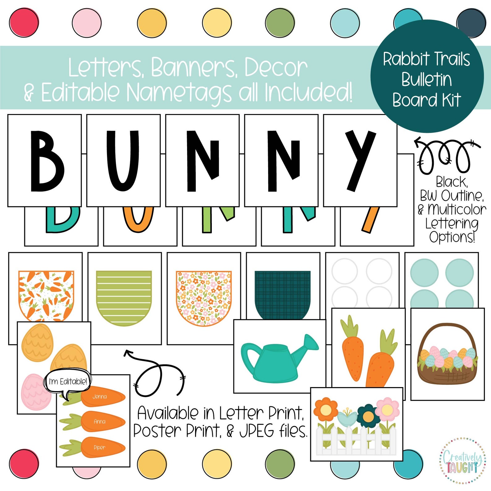 Rabbit Trails - Spring - Easter Bulletin Board Kit - Etsy