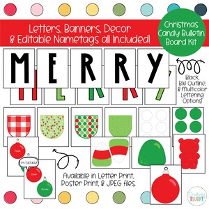 Christmas Candyland- Christmas - Winter - December Bulletin Board - Etsy