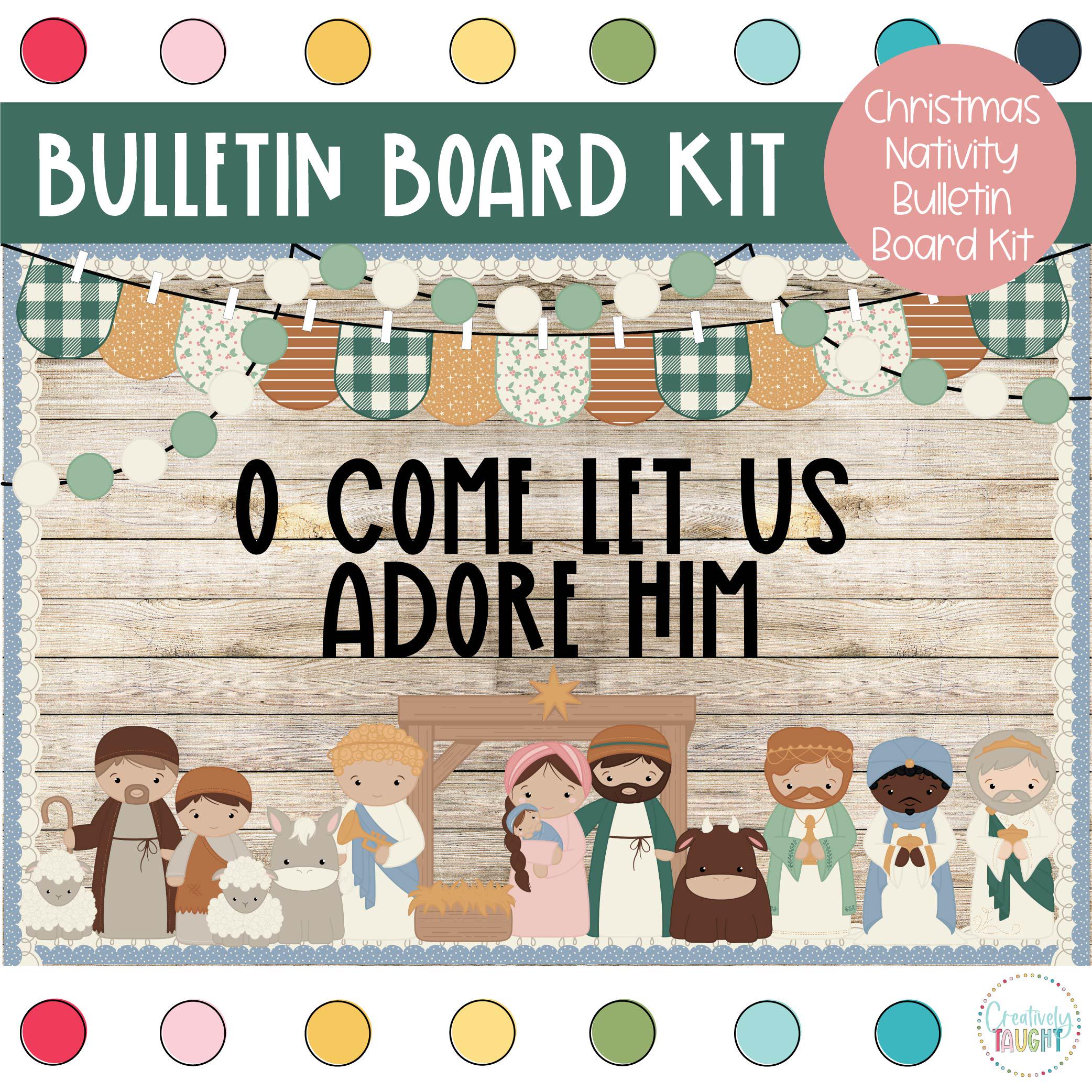 Christmas Nativity - Christian - December Bulletin Board Kit - Etsy