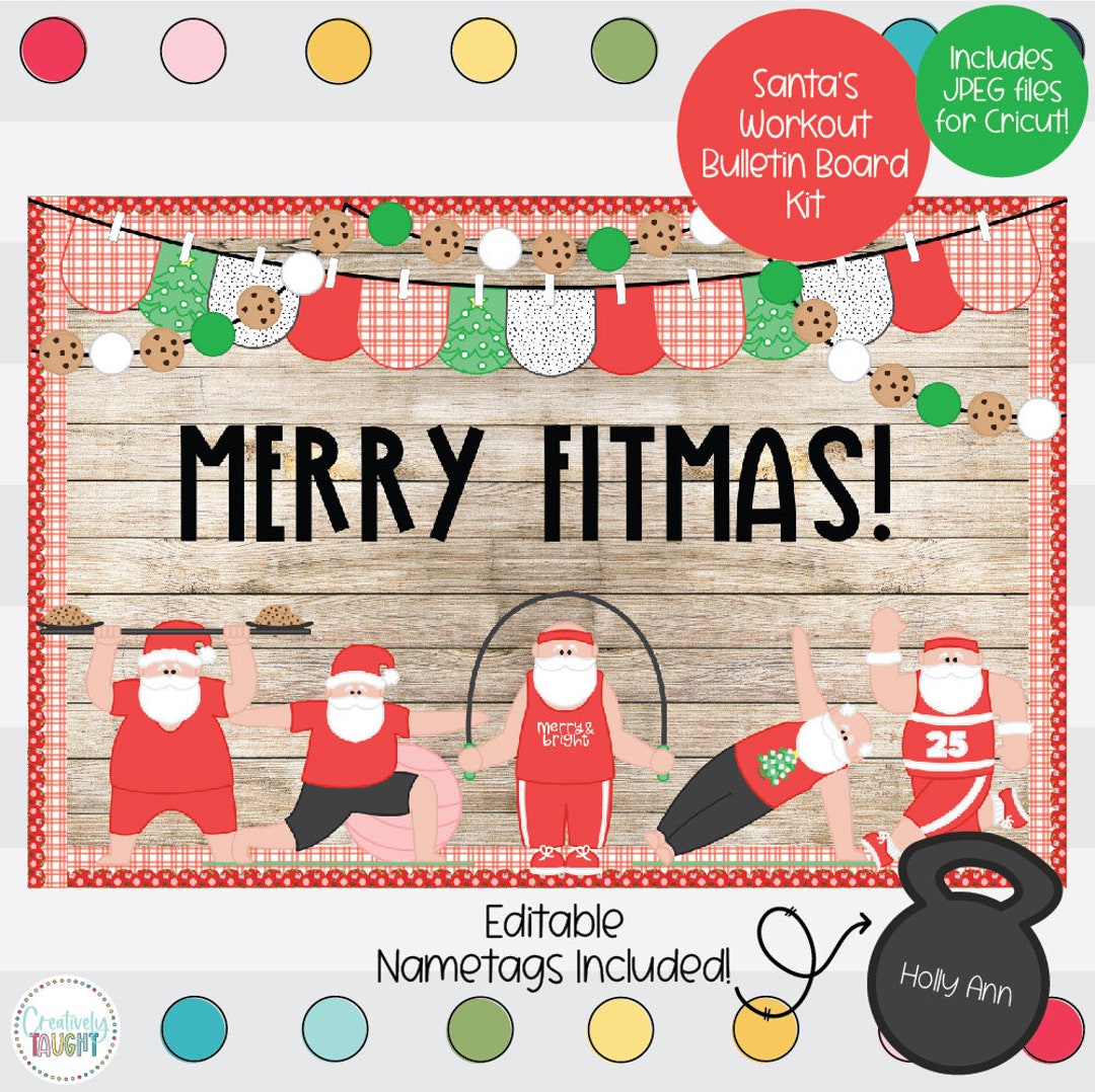 Santas Workout PE Class Christmas December Bulletin - Etsy