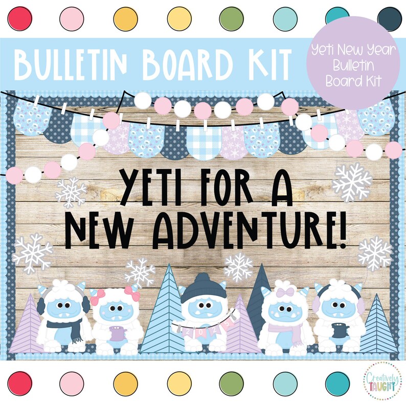 Yeti New Year Bulletin Board Kit (digital Download) - Etsy