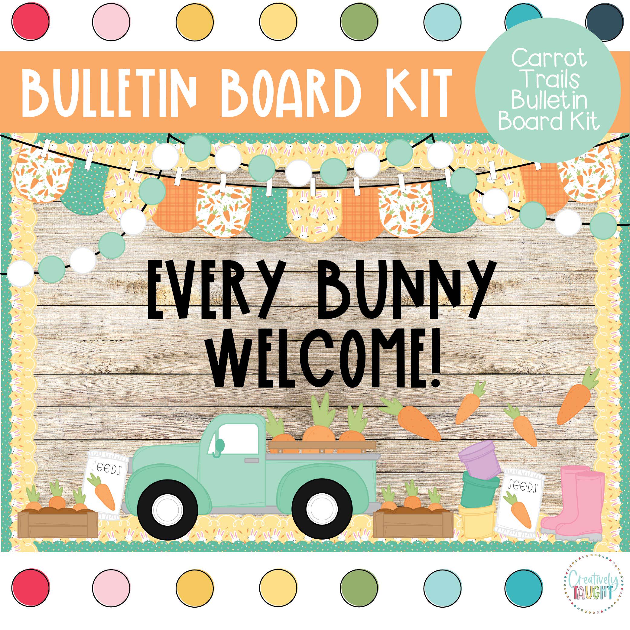 Carrot Trails- Easter - March & April Bulletin Board Kit - Etsy