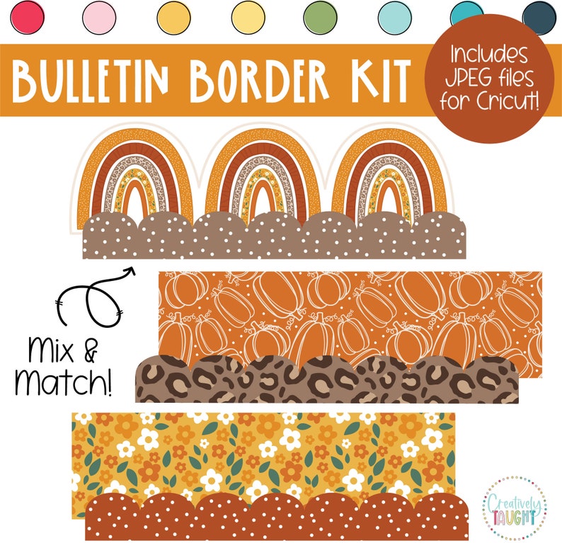 Fall Rainbows - Fall Bulletin Board Borders - Etsy