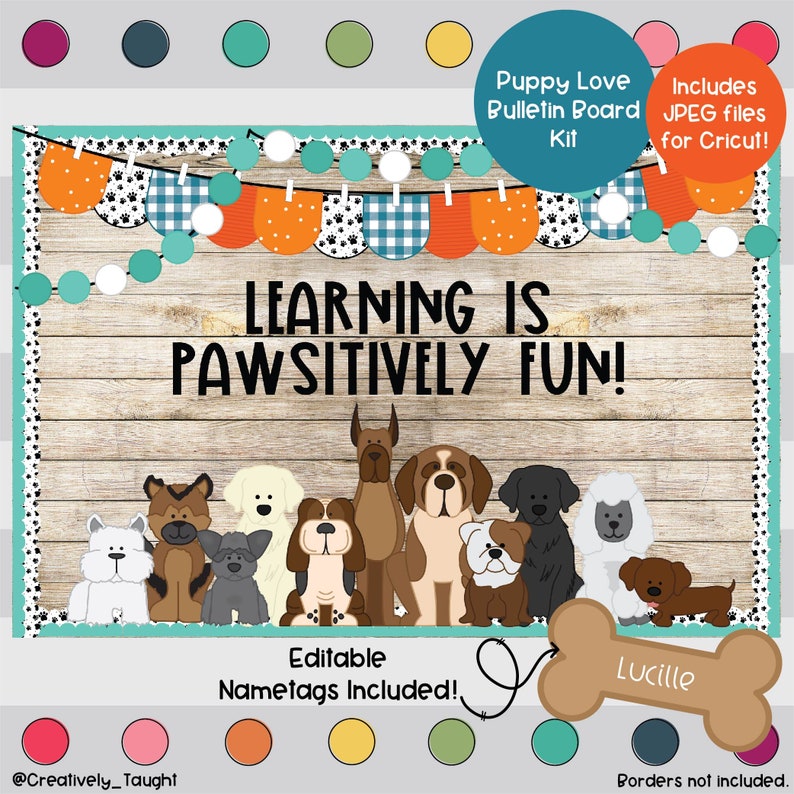 Puppy Love Puppy Bulletin Board Kit - Etsy
