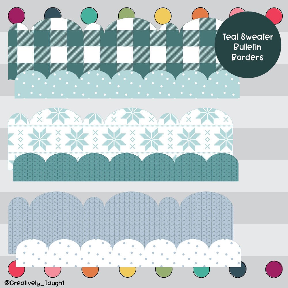 Winter Sweater January Bulletin Board Borders | Etsy