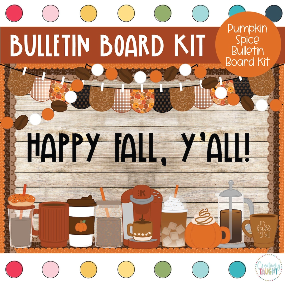 Pumpkin Spice - Coffee Theme - Fall - Fall Themed Bulletin Board Kit - Etsy