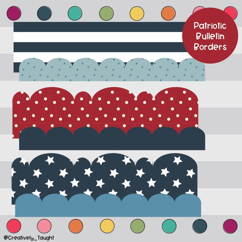 Patriotic July 4 Summer Bulletin Board Borders - Etsy