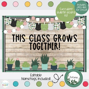 Succulent Plant Theme Back to School Bulletin Board Kit - Etsy