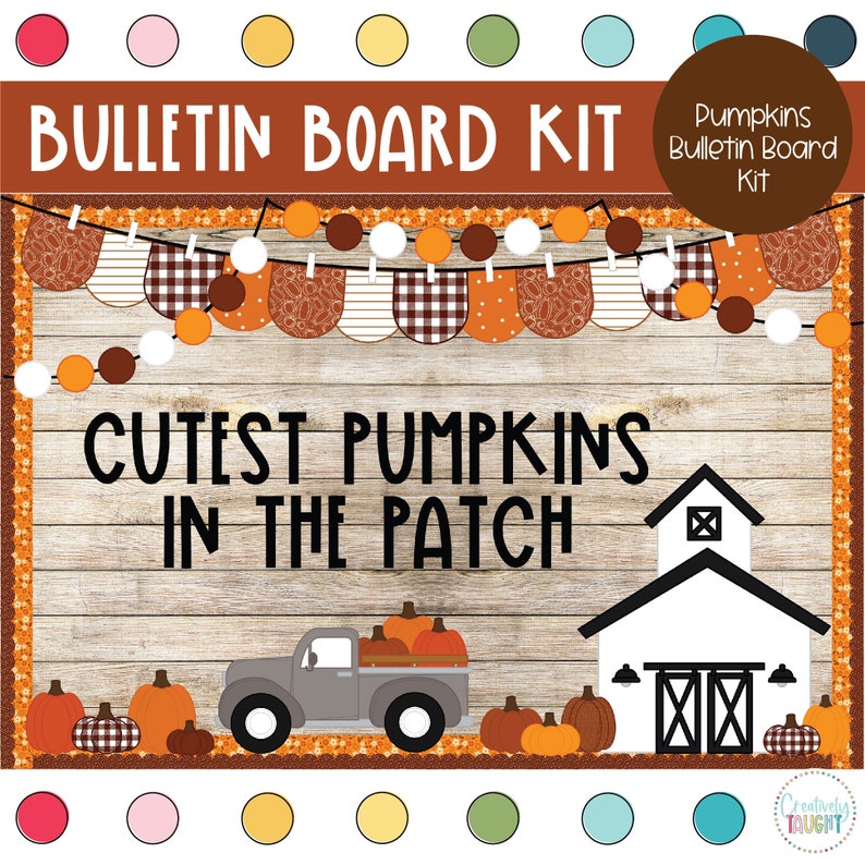 Pumpkins at the Barn - Fall - Thanksgiving - Bulletin Board Kit - Etsy