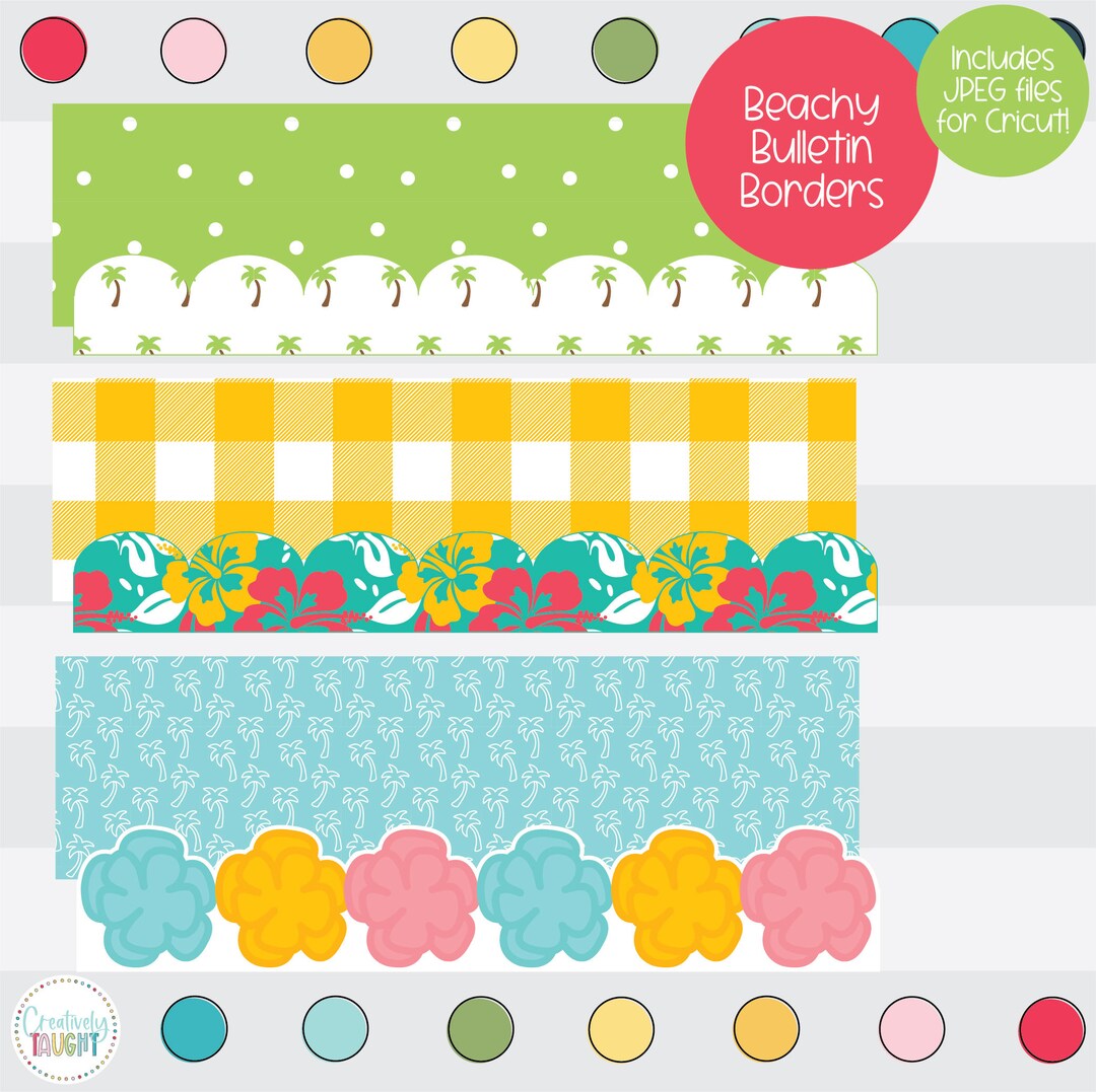 Beachy - Summer Bulletin Board Borders - Etsy