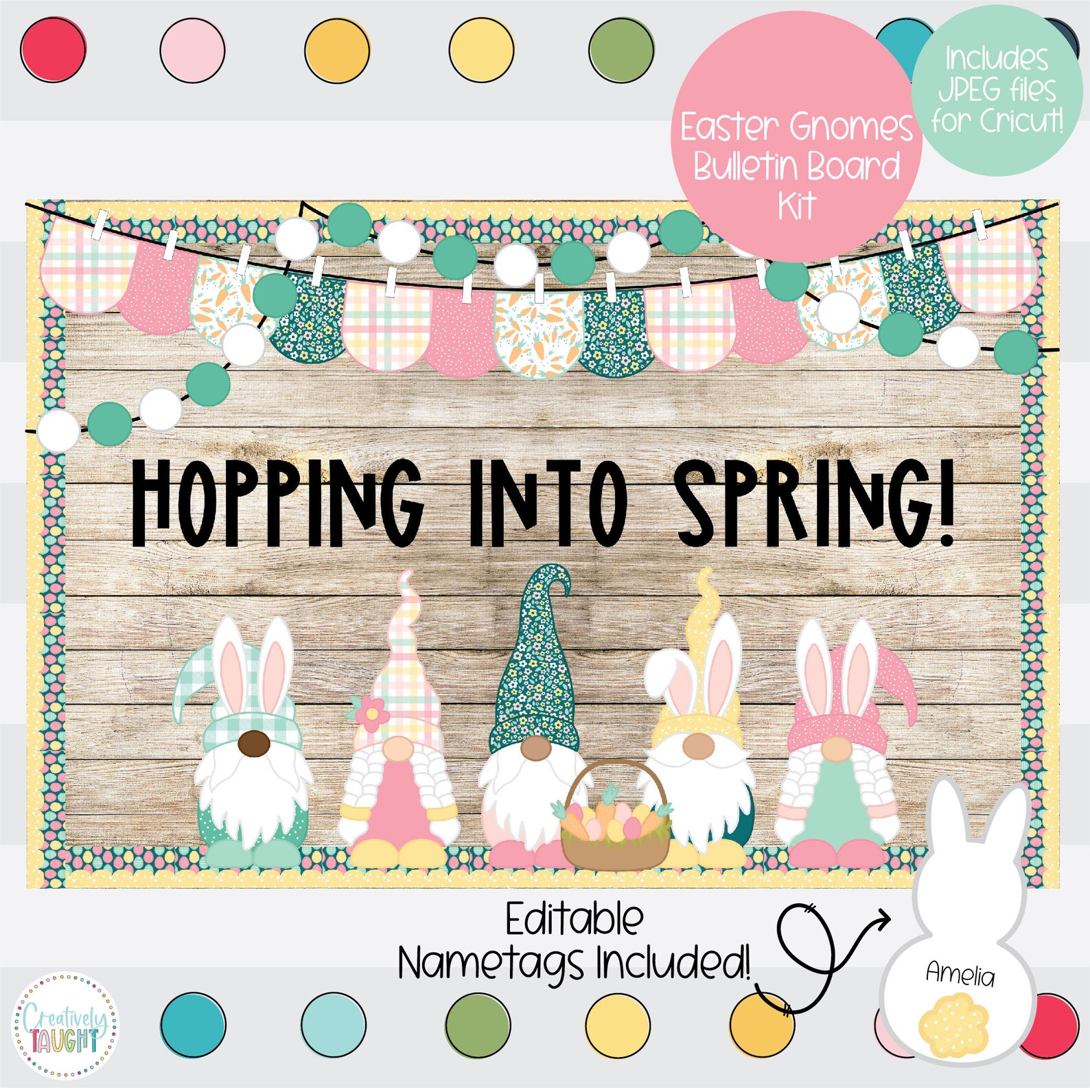 Happy Easter Gnomies Easter Bulletin Board Kit - Etsy