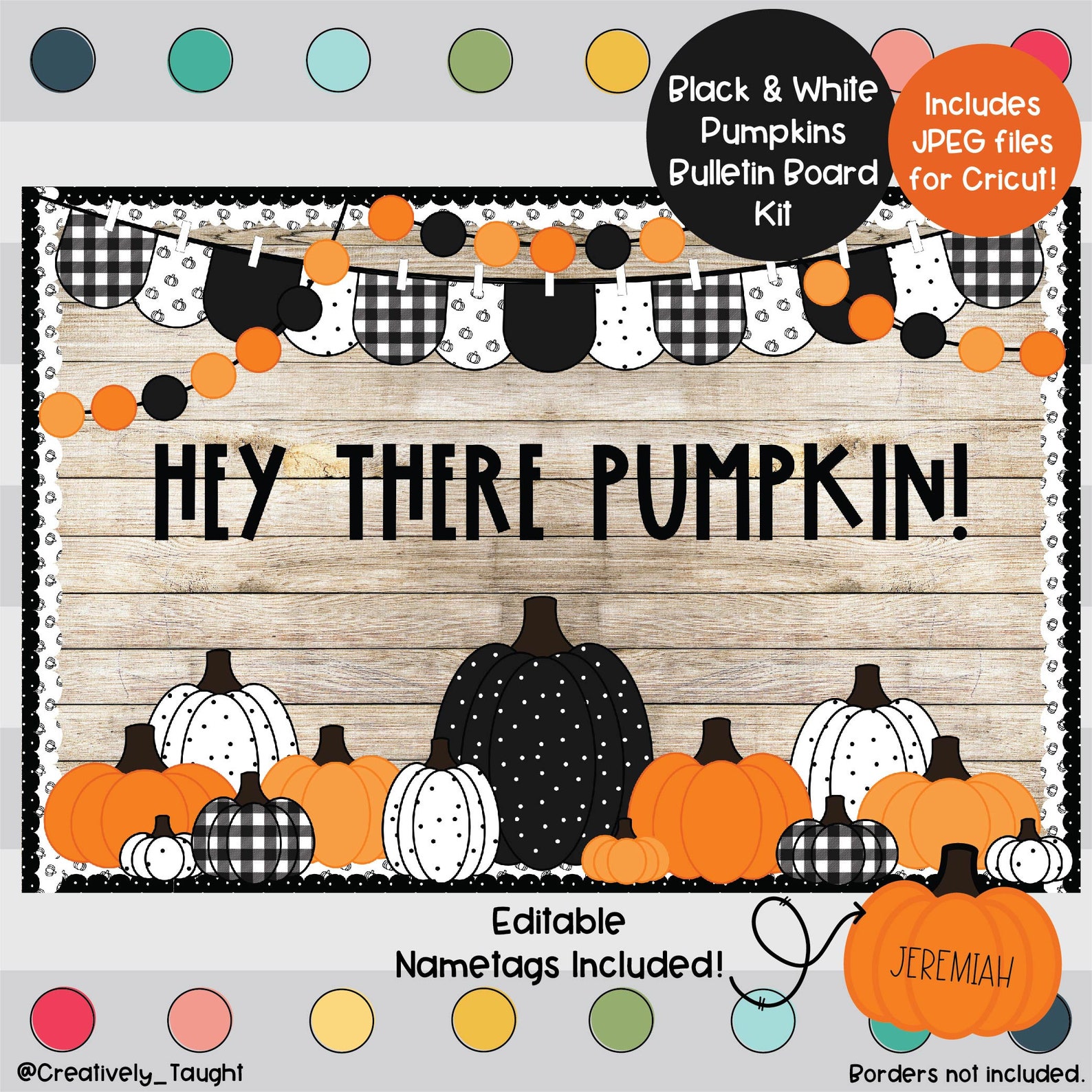 Black and White Pumpkins Fall Halloween Bulletin Board - Etsy