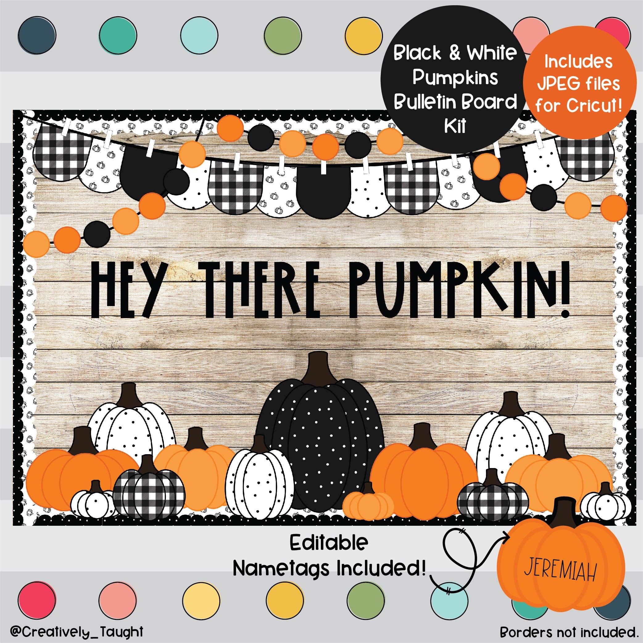Black and White Pumpkins Fall Halloween Bulletin Board - Etsy