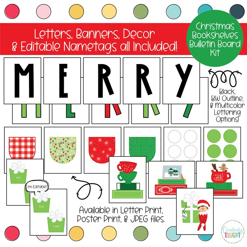 Christmas Book Club - Library Bulletin Board Kit - Etsy