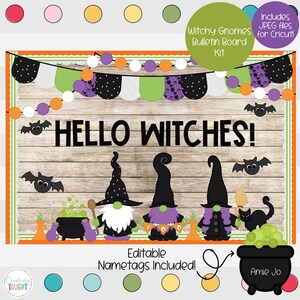 Halloween Witchy Gnomies Fall Halloween Bulletin Board - Etsy