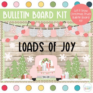 Let It Snow- Pink Truck- Winter - December Bulletin Board - Etsy