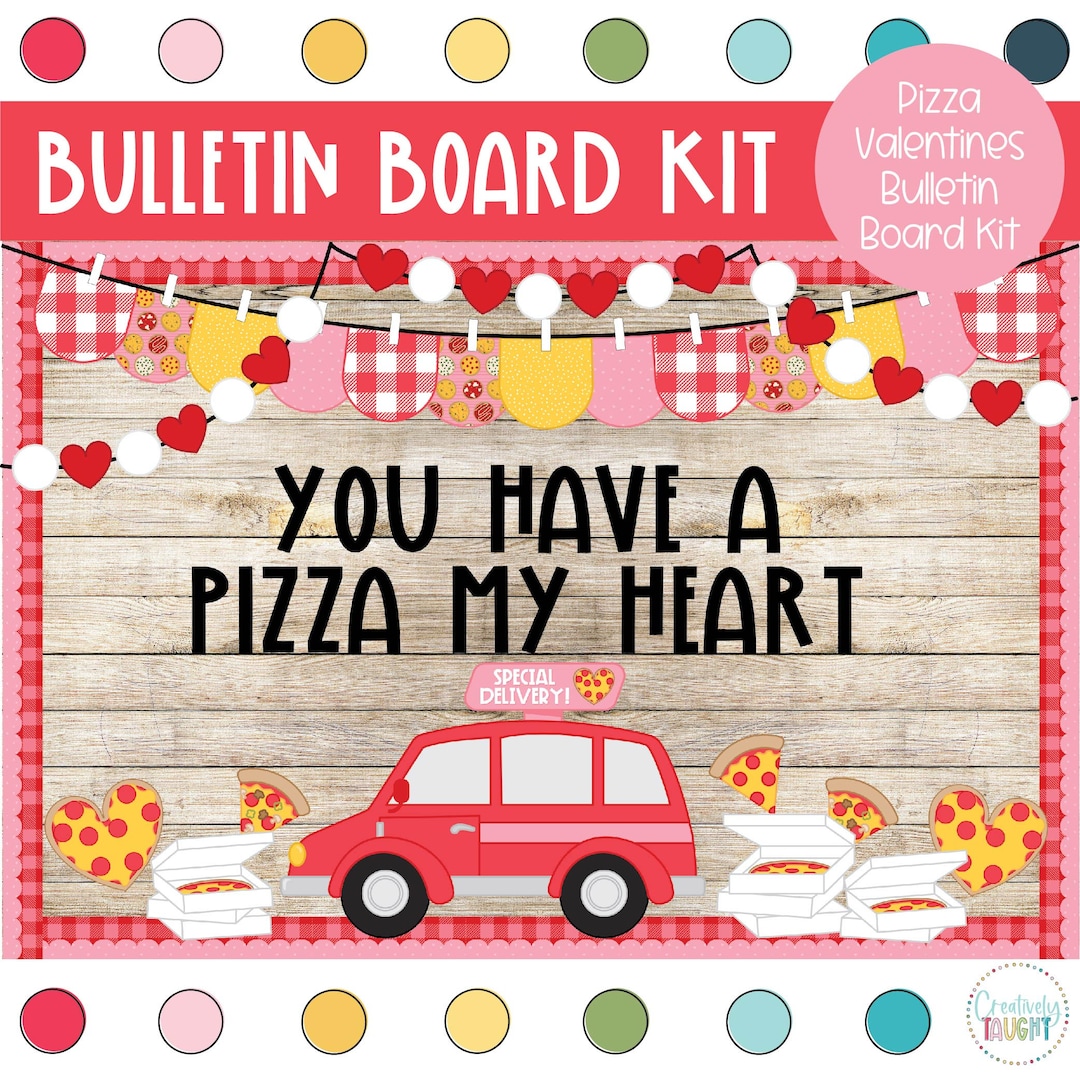 Pizza Delivery Truck - Valentines - February Bulletin Board Kit - Etsy