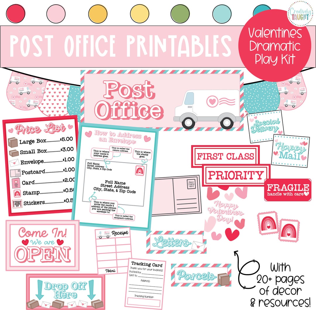 Valentine's Post Office Printable Kit: Dramatic Classroom Play (PDF ...