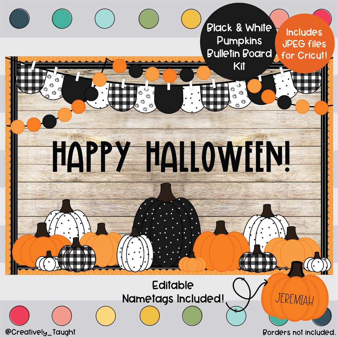 Black and White Pumpkins Fall Halloween Bulletin Board - Etsy