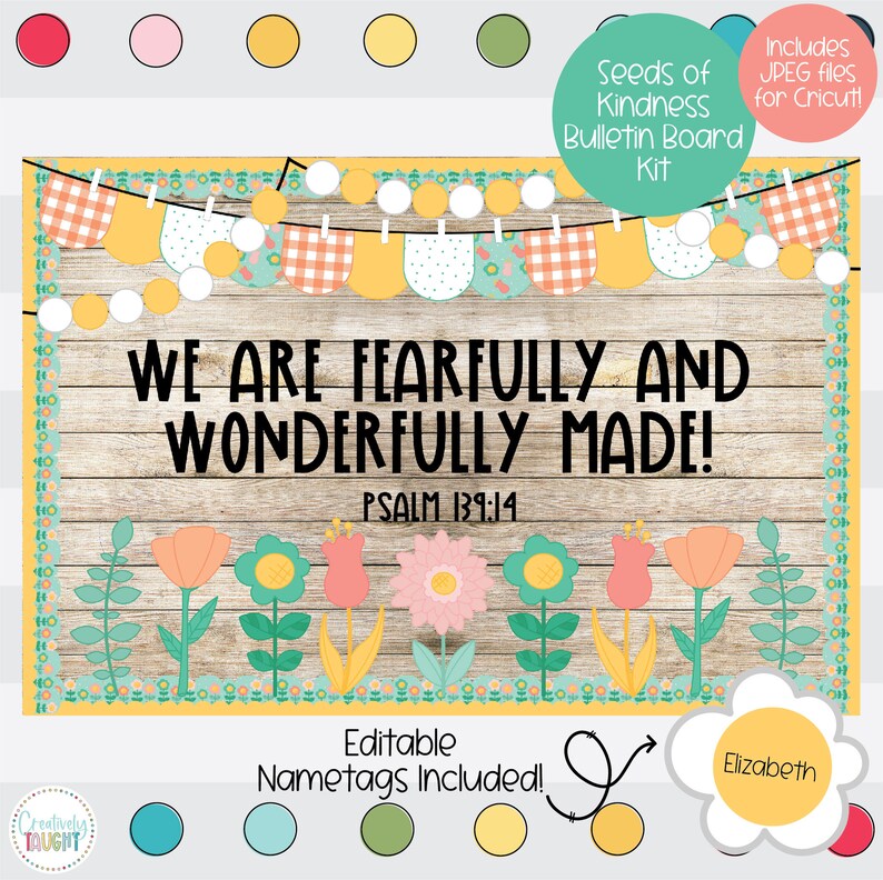 Seeds of Kindness Spring Flowers March Bulletin Board Kit - Etsy