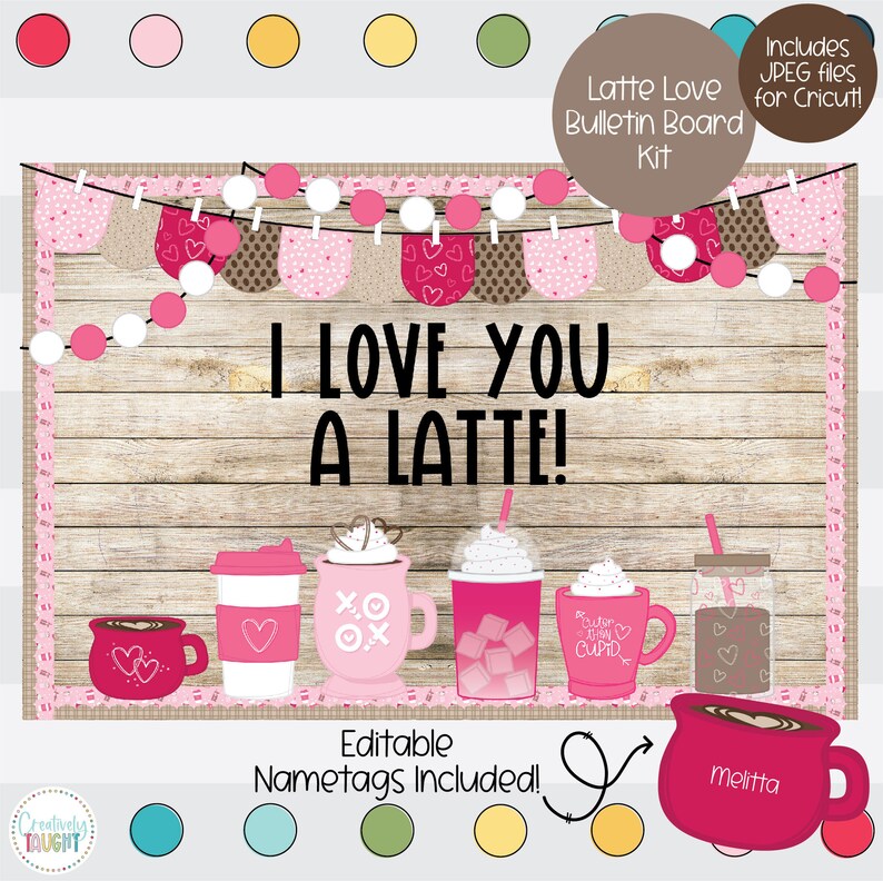 A Latte Love Valentines February Bulletin Board Kit - Etsy