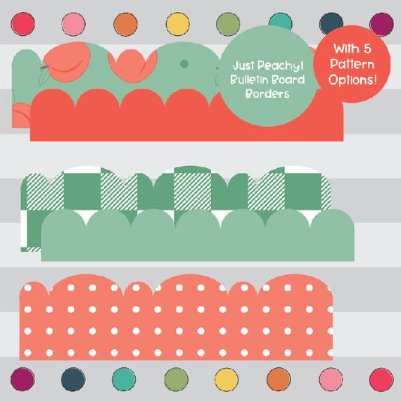 Just Peachy Summer Bulletin Board Borders | Etsy