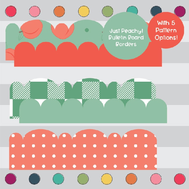 Just Peachy Summer Bulletin Board Borders | Etsy