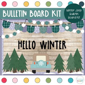 Winter Jeep - January Bulletin Board - Etsy