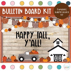 Pumpkins at the Barn - Fall - Thanksgiving - Bulletin Board Kit - Etsy