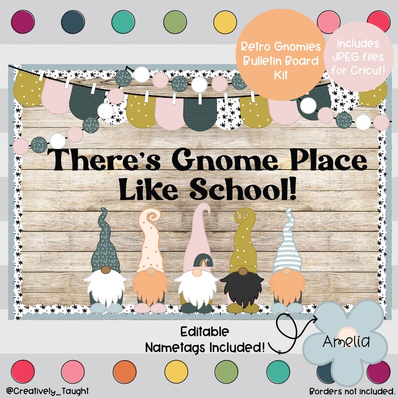 Retro Gnomies Gnome Back to School Bulletin Board - Etsy