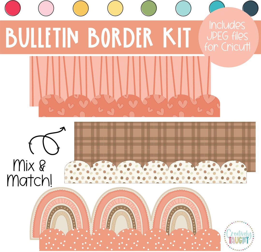 Boho Blush Bulletin Board Borders - Etsy