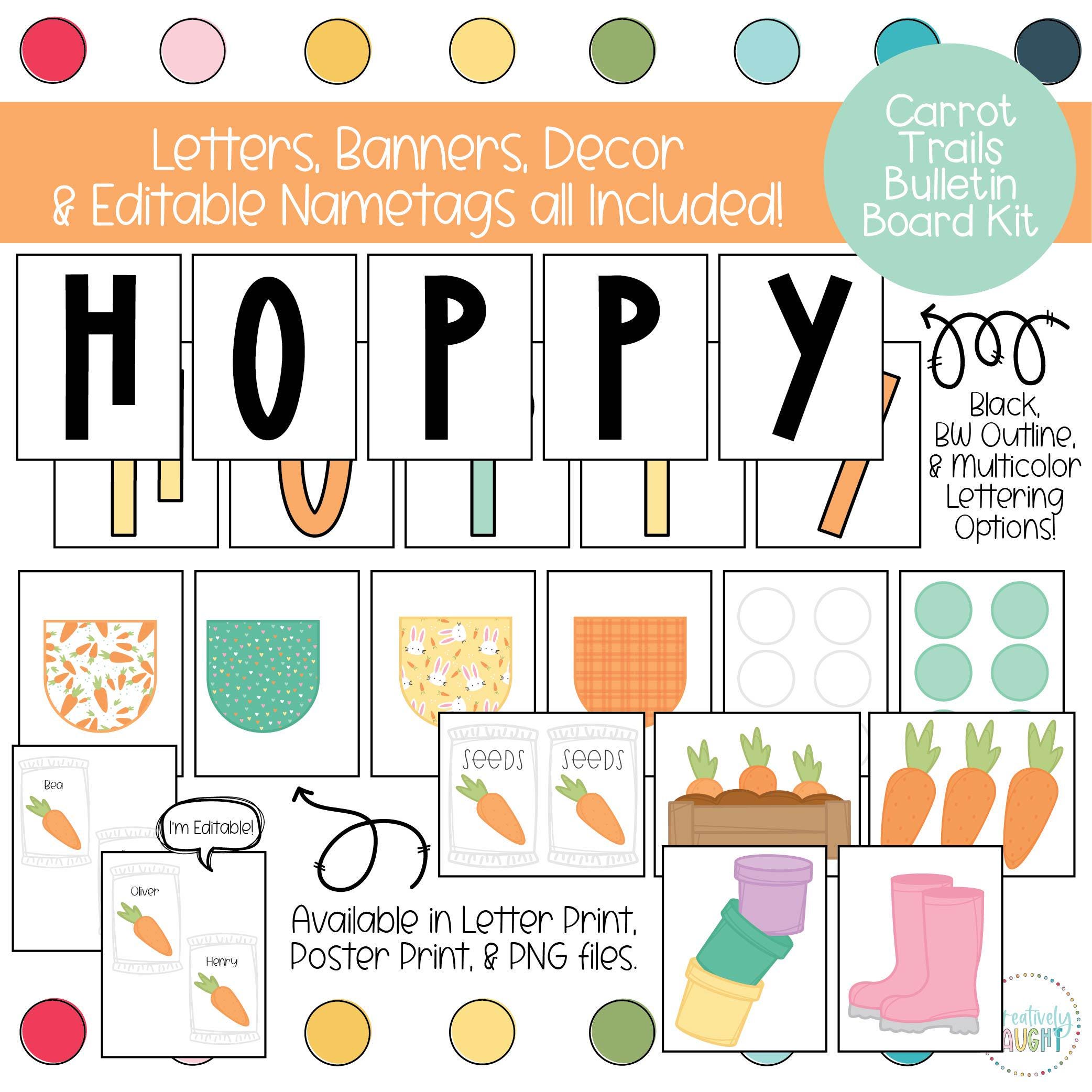 Carrot Trails- Easter - March & April Bulletin Board Kit - Etsy
