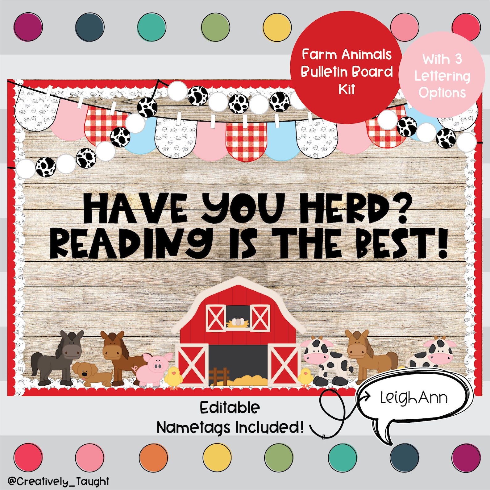 Farm Animals - Spring - March & April Bulletin Board Kit - Etsy